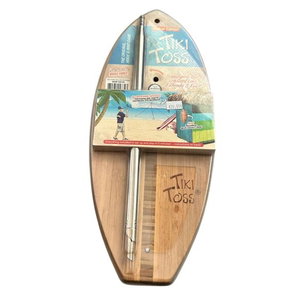 Tiki Toss | Games | Tiki Toss Original Bamboo Surf Board Hook Ring Game ...